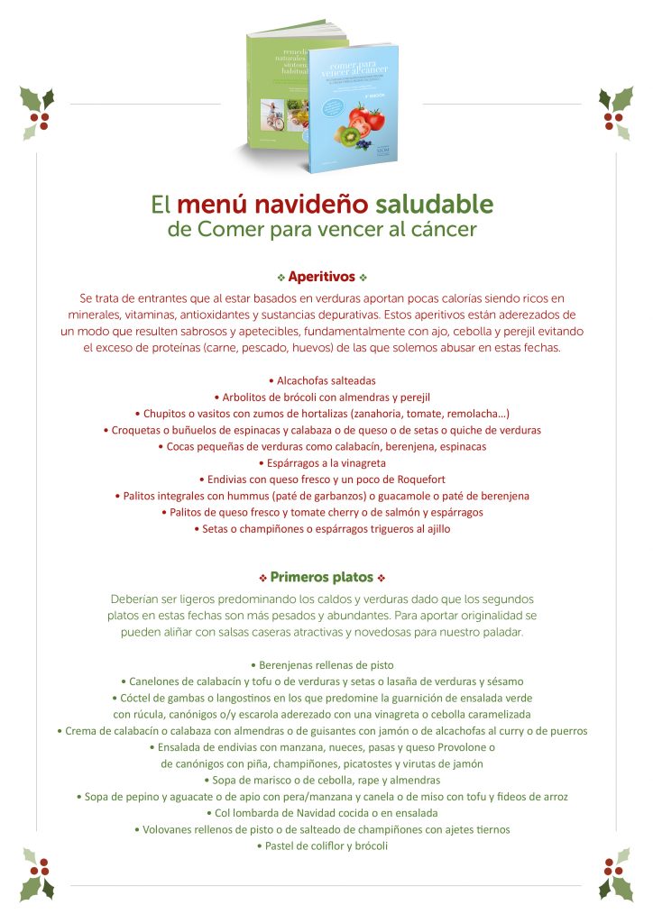 El menú navideño de Comer para vencer al cáncer
